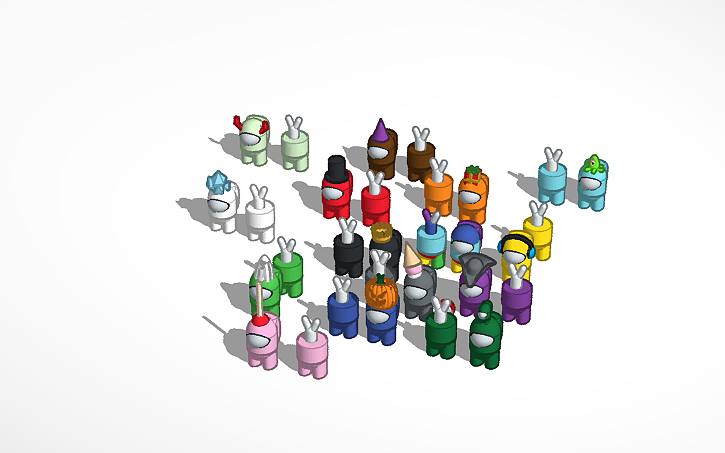 3D design Among us characters and bodies - Tinkercad
