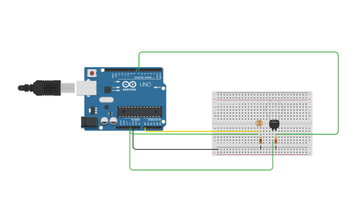 Circuit design Bulb with photoresistor - Tinkercad
