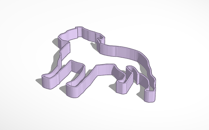 3D design Pitbull - Cookie Cutter - Tinkercad