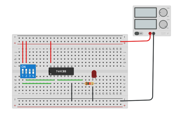 Circuit design AND Gate | Tinkercad