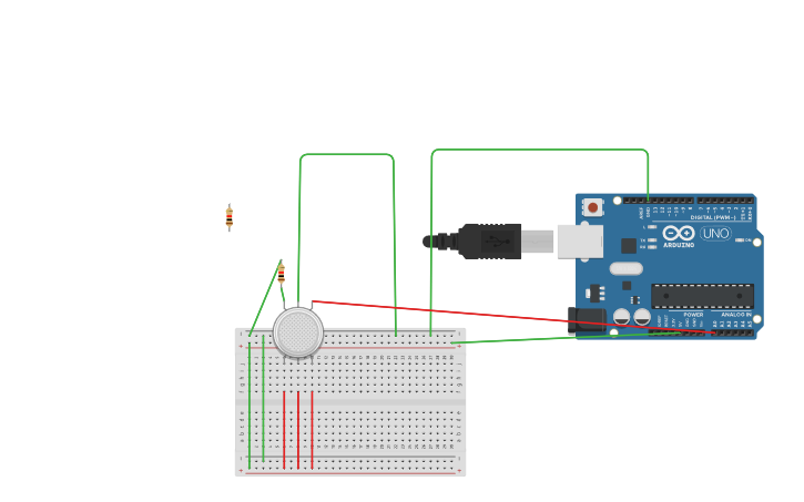 Circuit design Gas Sensor - Tinkercad