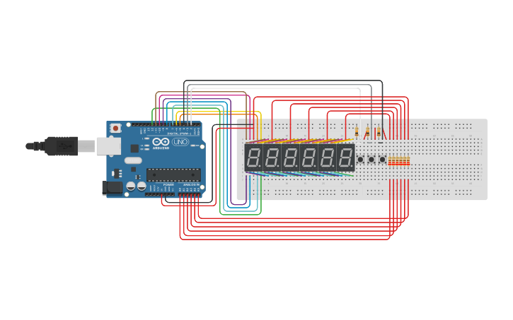 Circuit design Stopwatch - Tinkercad