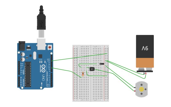 Circuit design control de un motor | Tinkercad