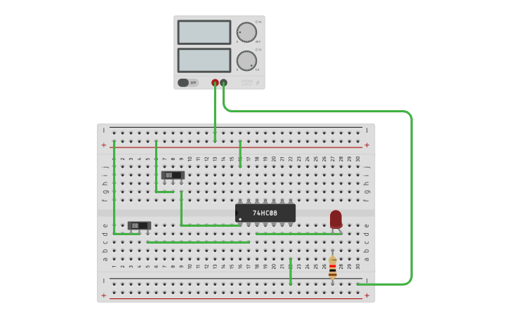 Circuit design AND Gate | Tinkercad