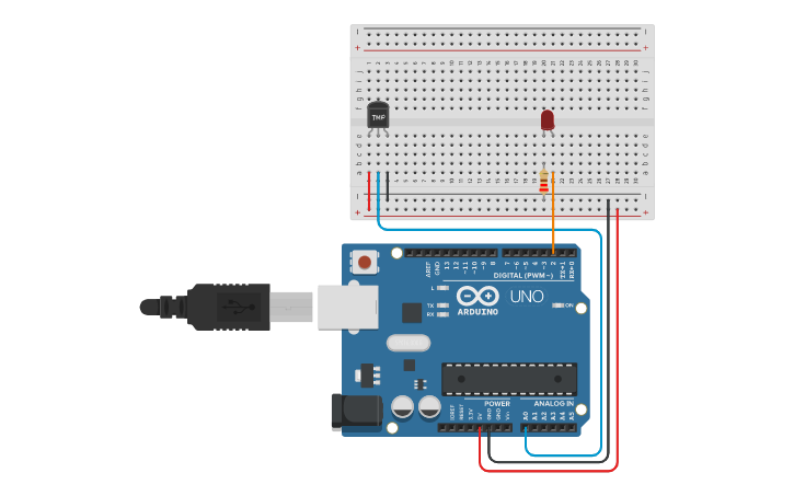 Circuit design Sound Sensor Complete - Tinkercad