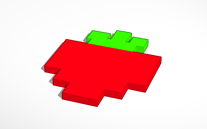 3D design Pixel Strawberry🍓 - Tinkercad