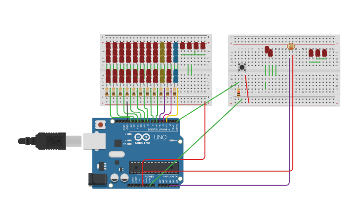 Circuit Design Secuencia De Leds Pulsador Tinkercad