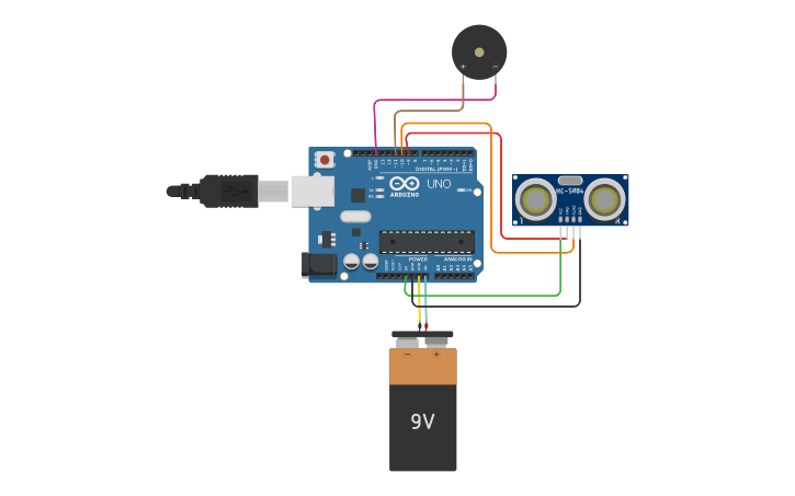Circuit design Blind Smart Stick - Tinkercad