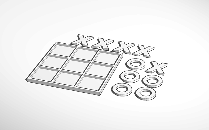 3D design Tic-Tac-Toe - Tinkercad