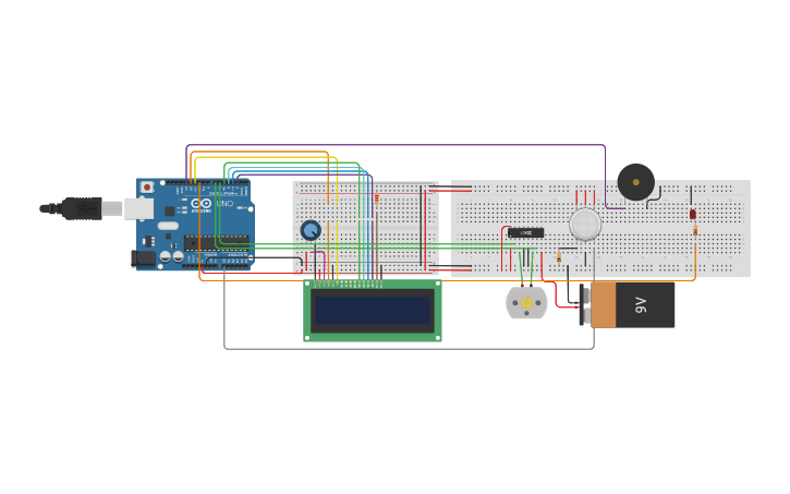 Circuit design Gaz sensörü ile ortam havalandırması | Tinkercad