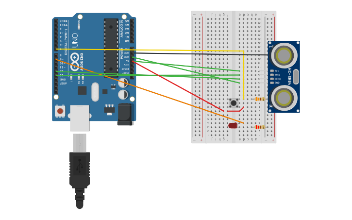 Circuit design botão com sensor - Tinkercad