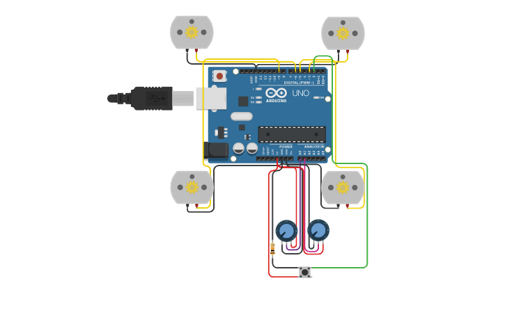 Circuit design Drone de 4 motores - Tinkercad