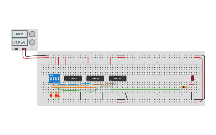 Circuit design PRACTICA 1 simplificado NOR NAND | Tinkercad