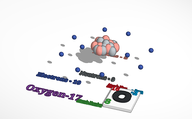 3D design Oxygen Atom Model - Tinkercad
