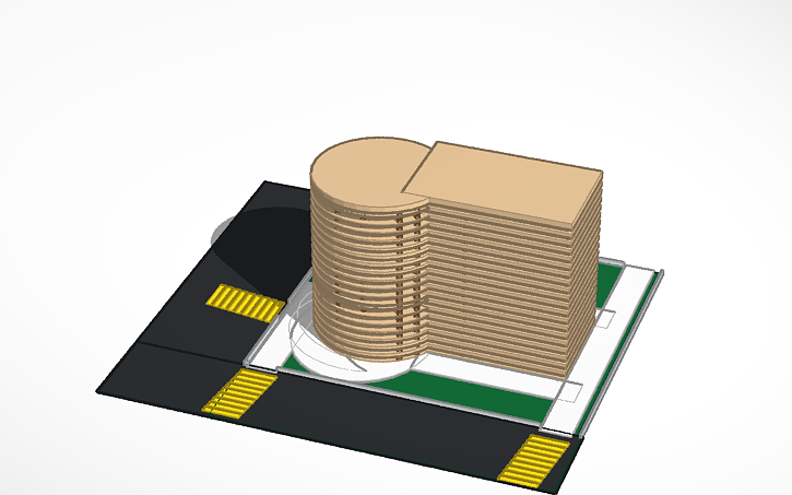 3D design realistic hotel - Tinkercad