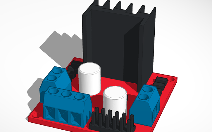 3D design L298 Motor Controller - Tinkercad