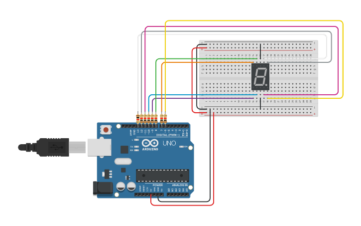 Circuit design 0-9 NUMBERS - Tinkercad