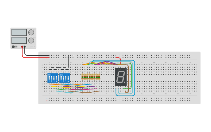 Circuit design Display de 7 segmentos - Tinkercad Circuit design Display de 7 segmentos - Tinkercad