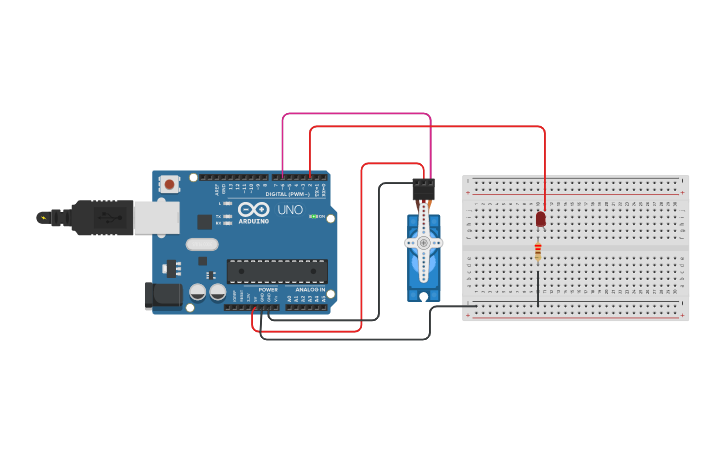 Circuit design Servos 3 - Tinkercad
