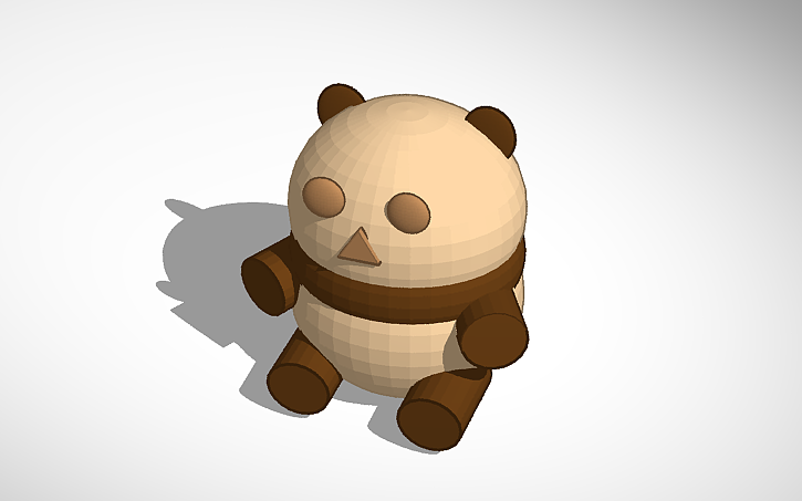 3D design Cute fat brown bear - Tinkercad