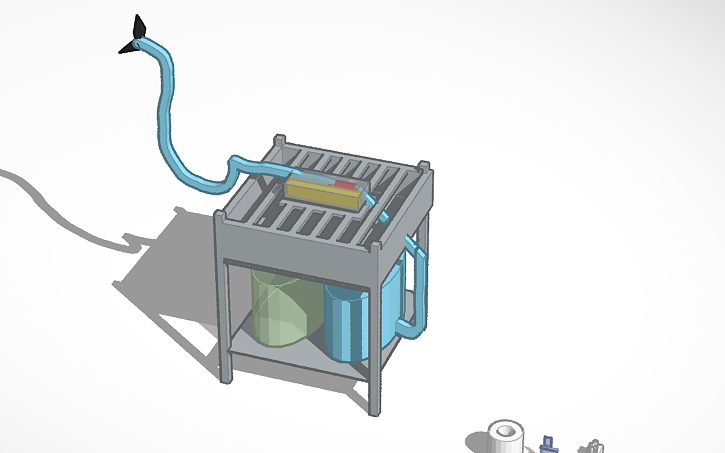 3D design water system - Tinkercad