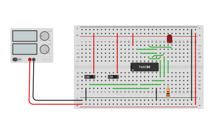 Circuit design NOR gate using NAND Gate | Tinkercad