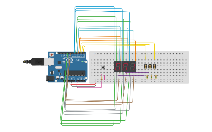Circuit Design Arduino Button Press Counter Tinkercad