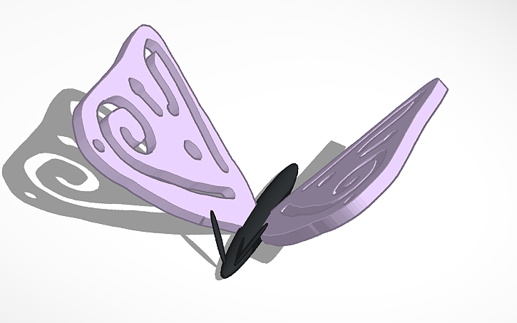 3D design butterfly - Tinkercad