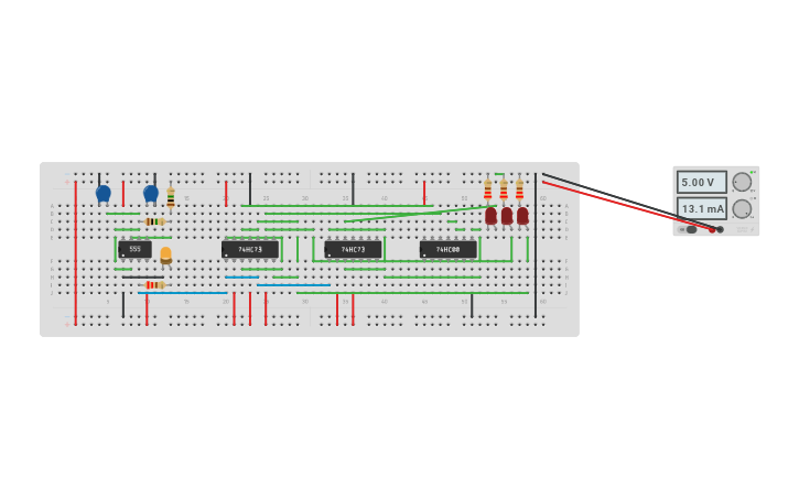 Circuit Design 3 Bit Synchronous Up Counter Tinkercad