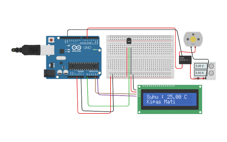 Circuit design KIPAS OTOMATIS - Tinkercad