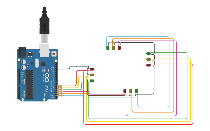 Circuit Design Semáforo Tinkercad