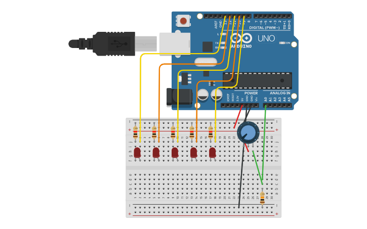 Circuit design Analog Write RGB | Tinkercad
