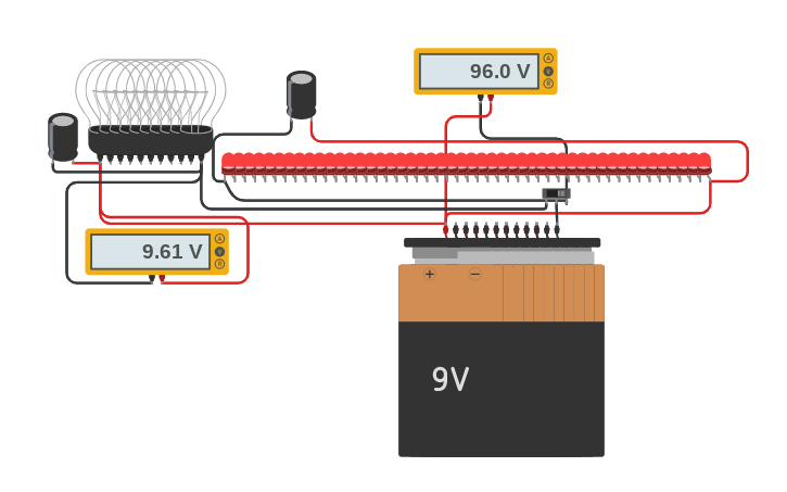 Circuit design Big Battery, Small Lights - Tinkercad