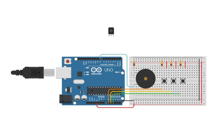 Circuit design DHT11 Interfacing - Tinkercad