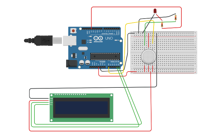 Circuit design Air quality - Tinkercad