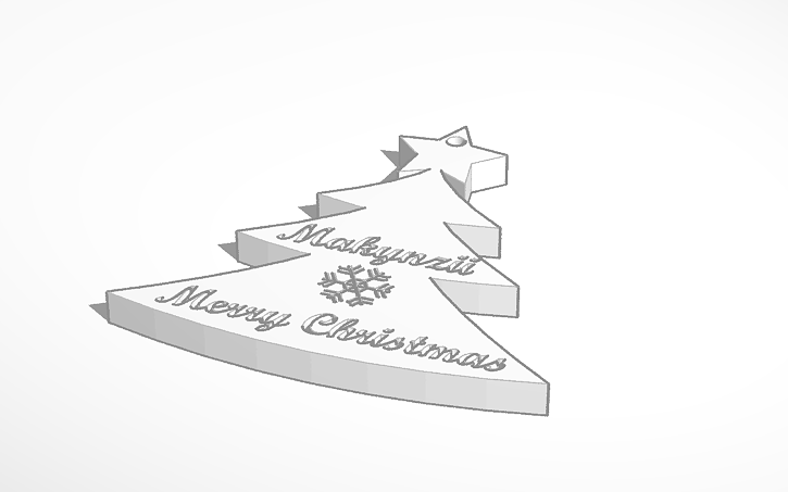 3D design Christmas tree ornament - Tinkercad