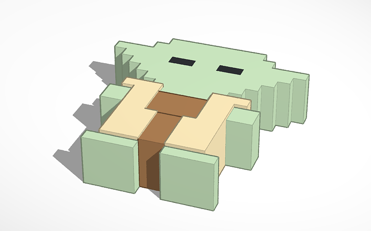 3D design 8- bit yoda - Tinkercad
