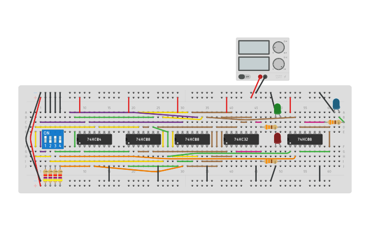 Circuit design Problema 4 practica 2 | Tinkercad