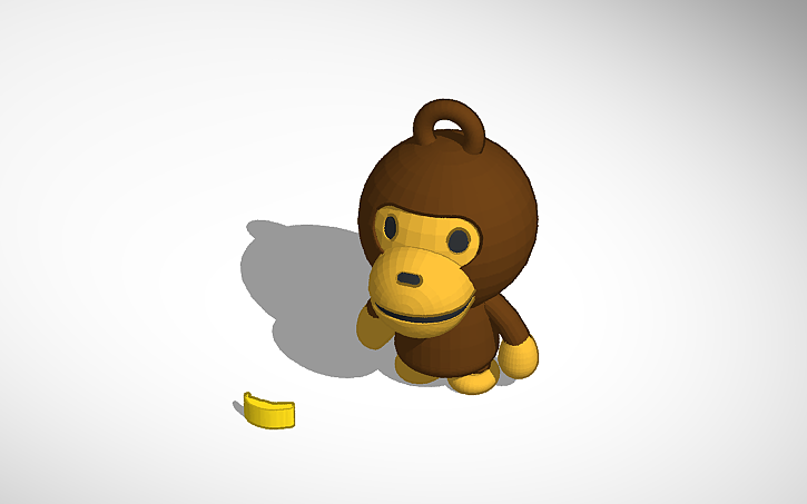 3D design monkey figurine - Tinkercad