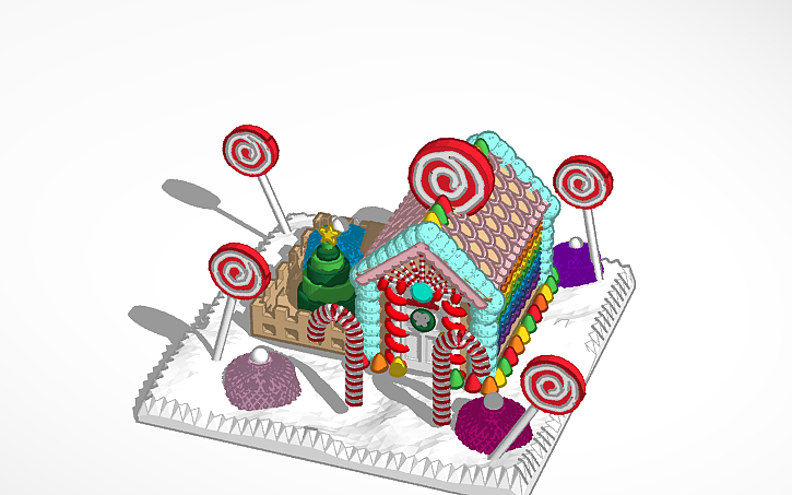 3D design Gingerbread house - Tinkercad