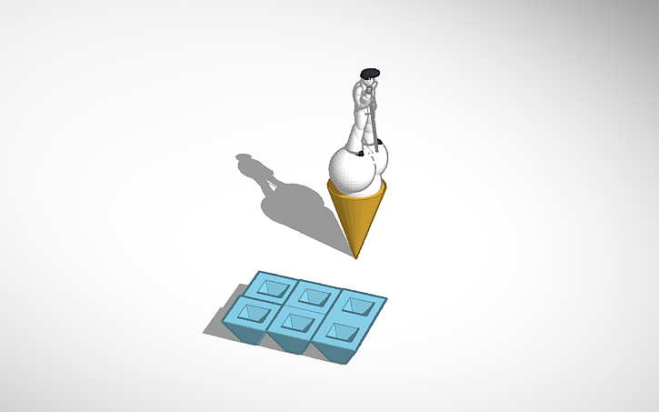 3D design es cream sama yang buat es batu gitu | Tinkercad