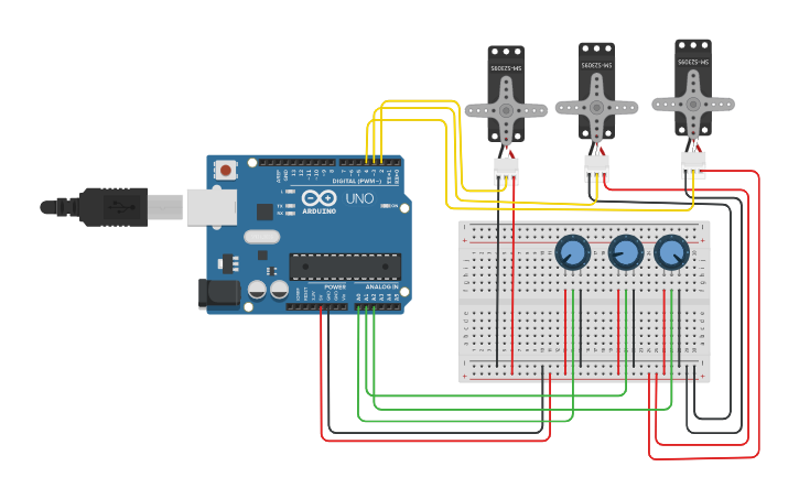 Circuit design Controle servo com potenciometro - Tinkercad Circuit design Controle servo com potenciometro - Tinkercad