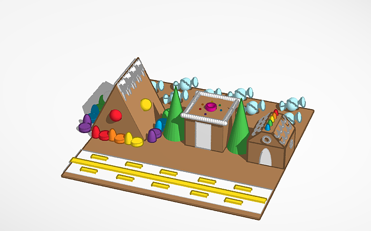 3D design Gingerbread village- The Sweet Street - Tinkercad