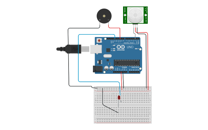 Circuit Design Motion Sensor Project Tinkercad