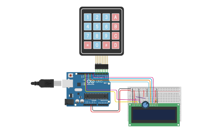 Circuit design Arduino Calculator - Tinkercad
