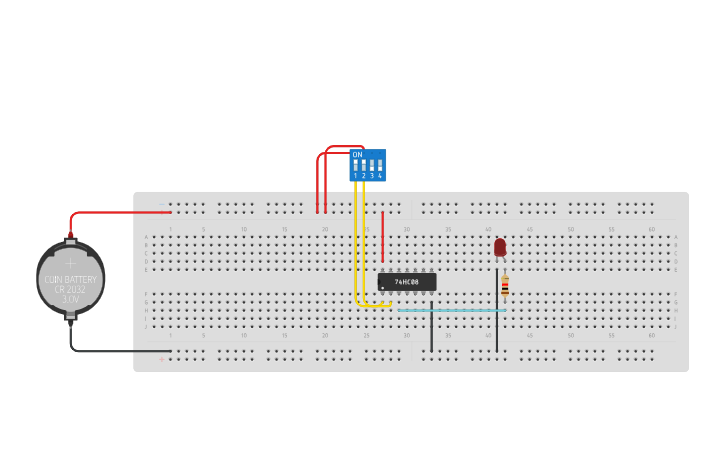 Circuit design AND GATE - Tinkercad