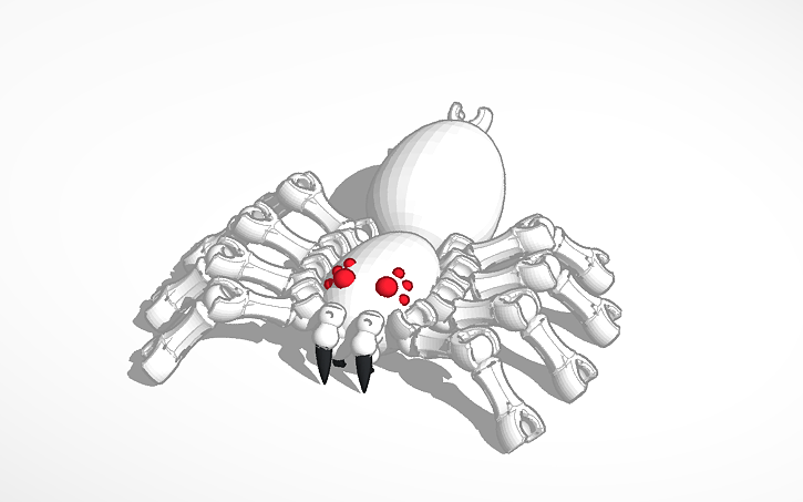 3D design white spider | Tinkercad