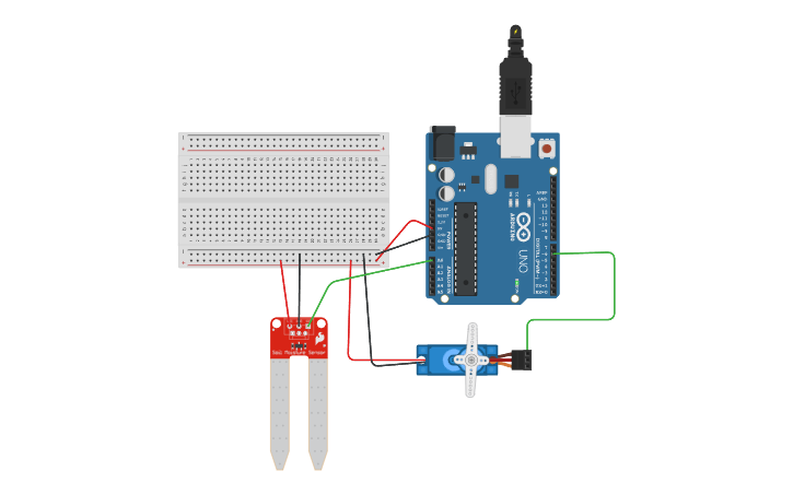 Circuit design moisture sensor - Tinkercad