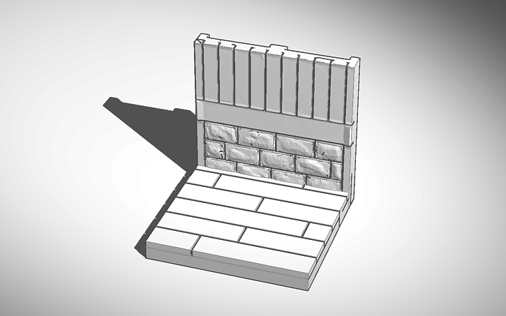 3D design wood_floor_and_wall_brick_half - Tinkercad