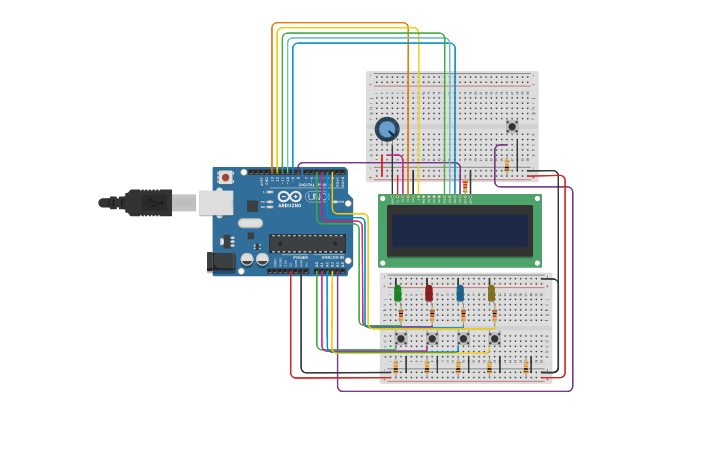 Circuit design Genius LCD - Tinkercad